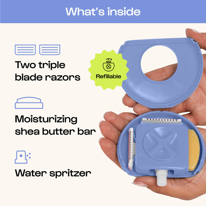 All-In-One Portable Razor + Moisturizing Bar + Spray Bottle | Alleyoop